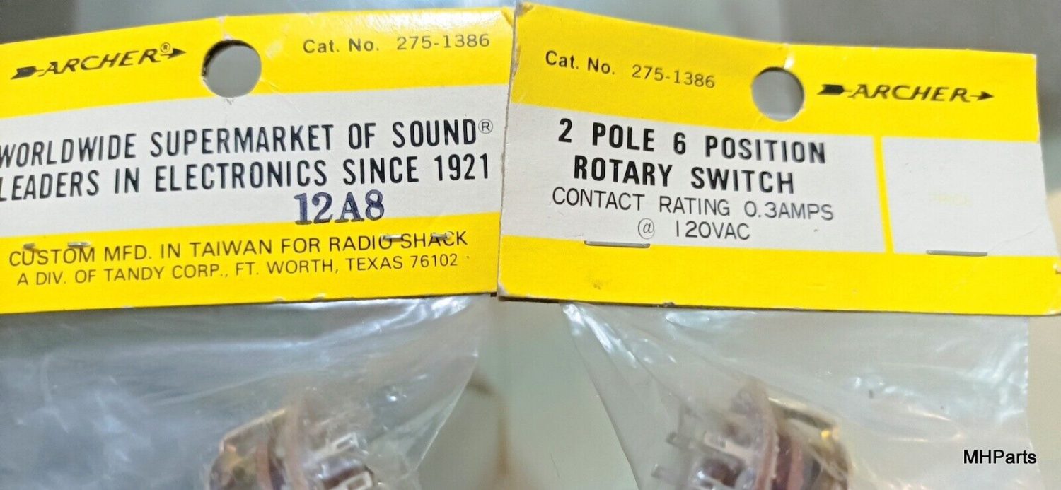 Archer 2 Pol 6 Pos Rotary Switch 12A8 NOS Unused Ship Worldwide